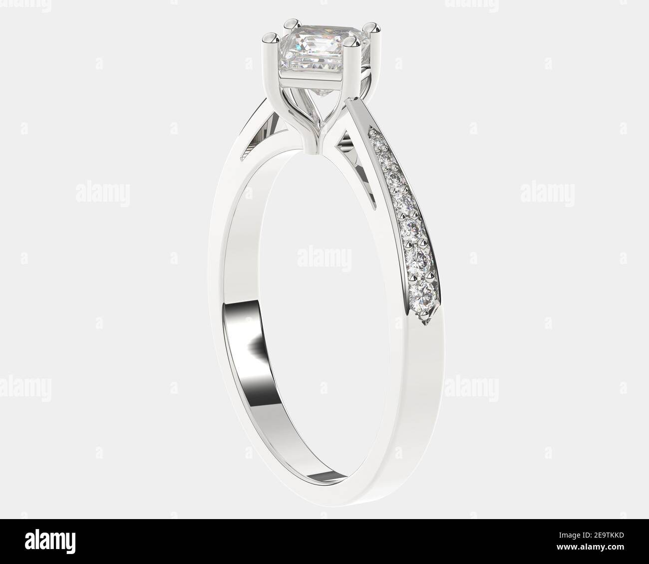 Royal jewelry. Precious metal ring isolated on white background. 3d ...