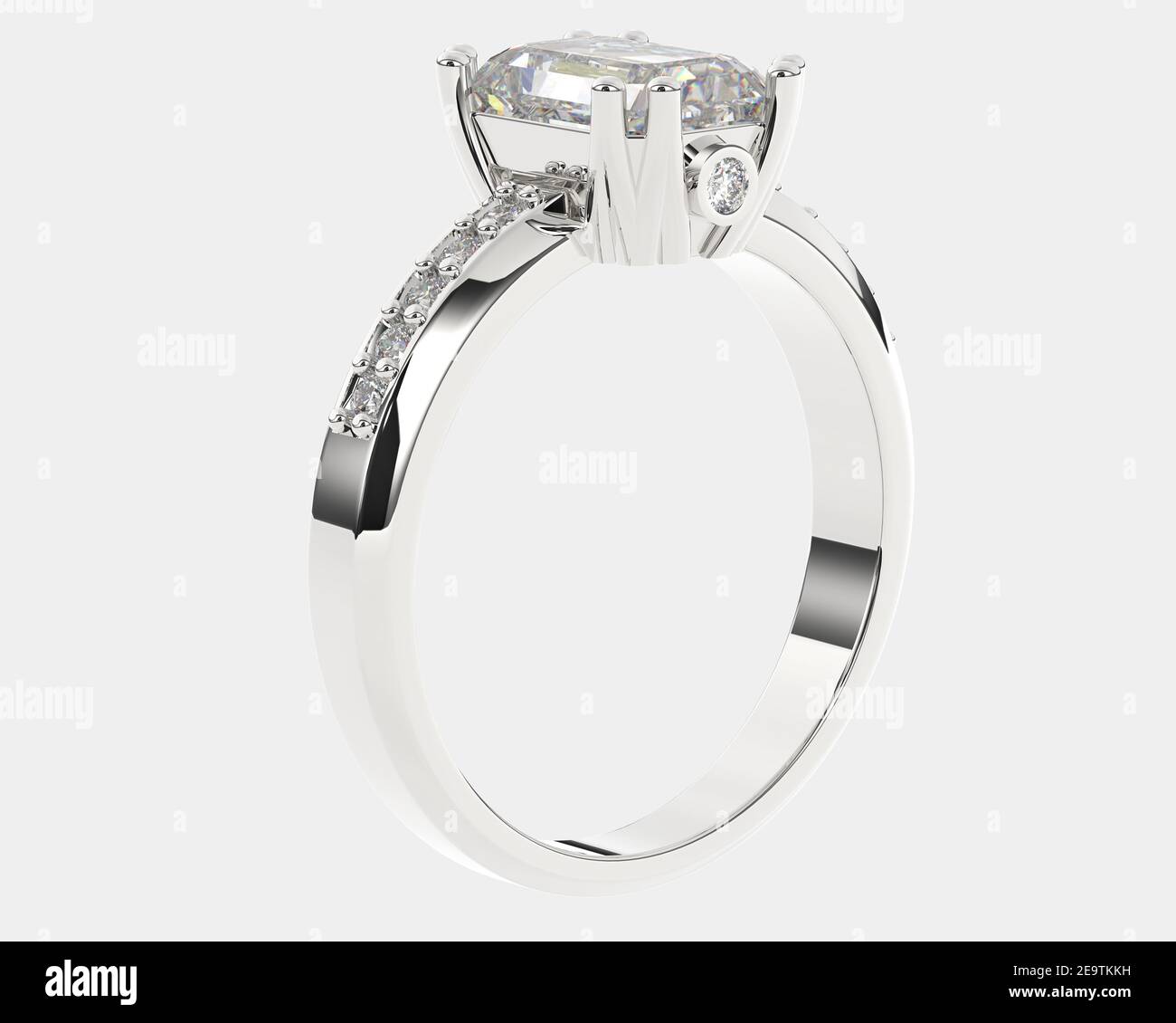 Royal jewelry. Precious metal ring isolated on white background. 3d ...