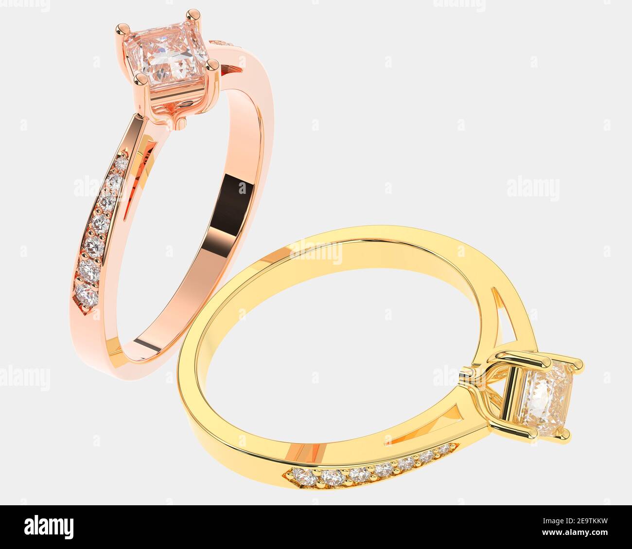 Royal jewelry. Precious metal ring isolated on white background. 3d ...