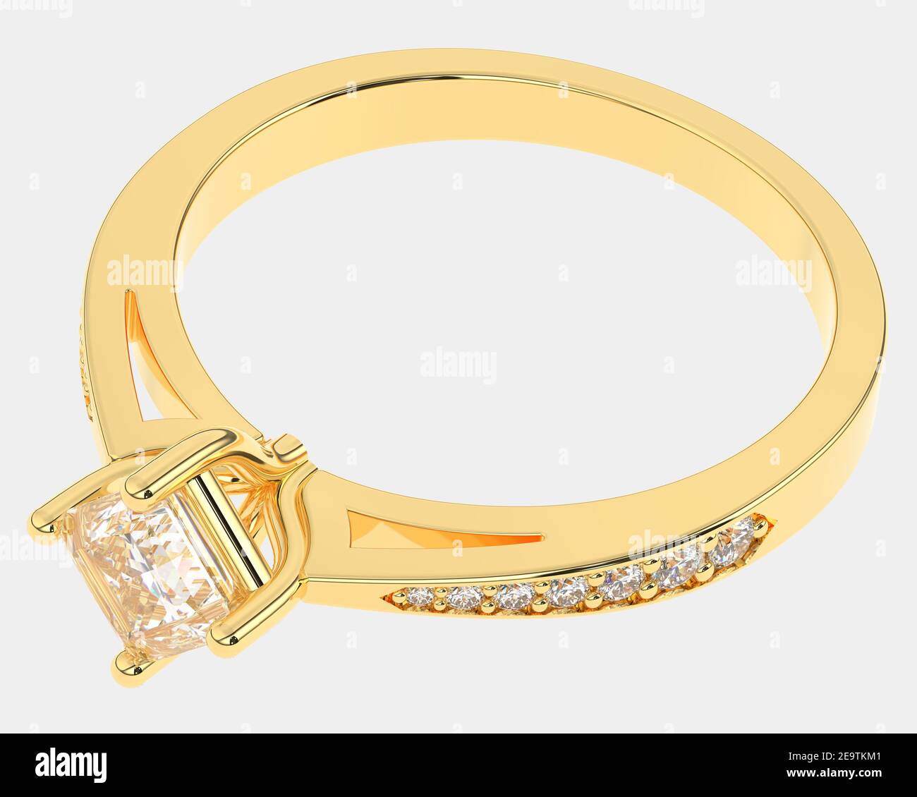 Royal jewelry. Precious metal ring isolated on white background. 3d ...