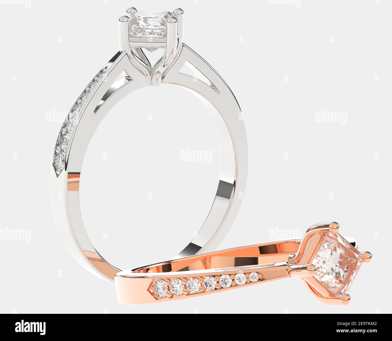 Royal jewelry. Precious metal ring isolated on white background. 3d ...