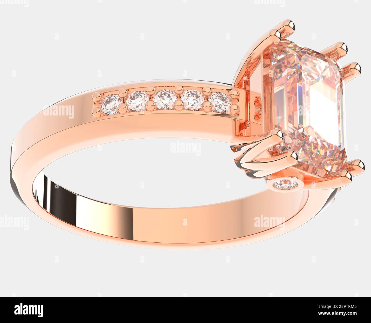 Royal jewelry. Precious metal ring isolated on white background. 3d ...