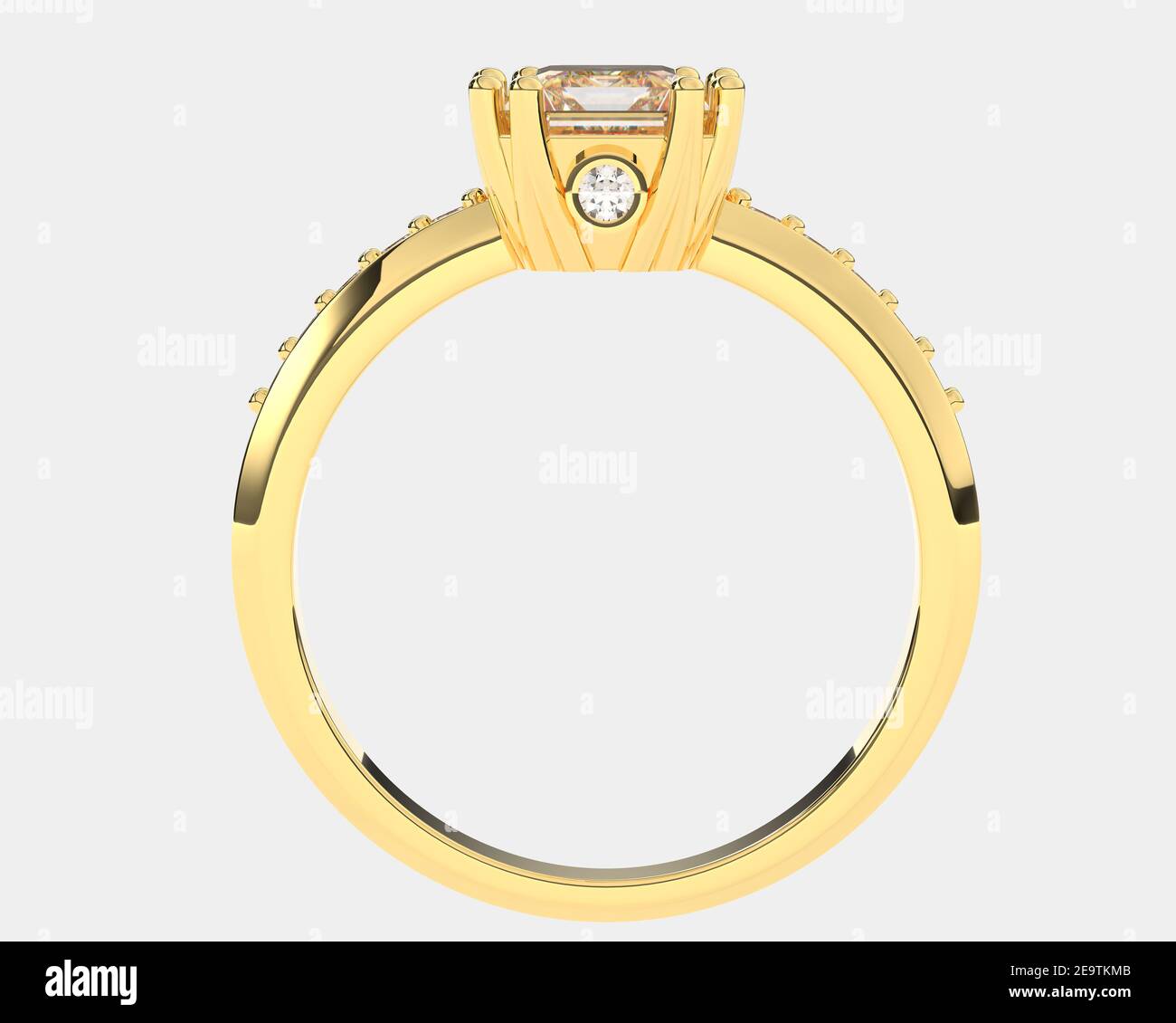 Royal jewelry. Precious metal ring isolated on white background. 3d ...