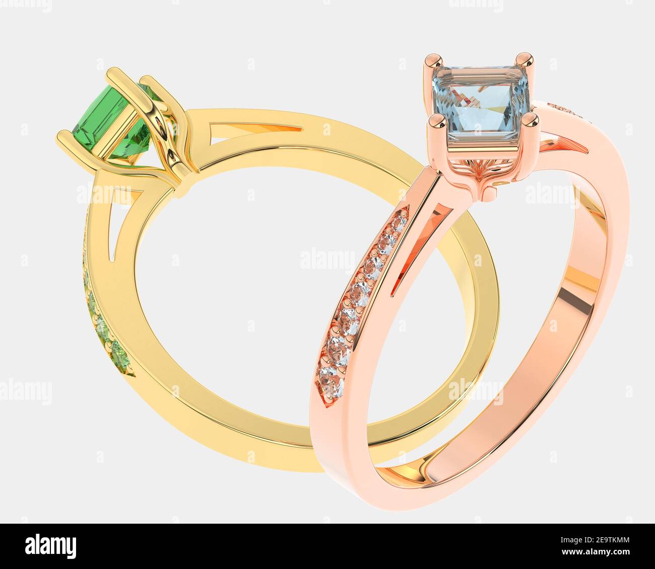 Gold ring isolated on white background. 3d rendering - illustration ...