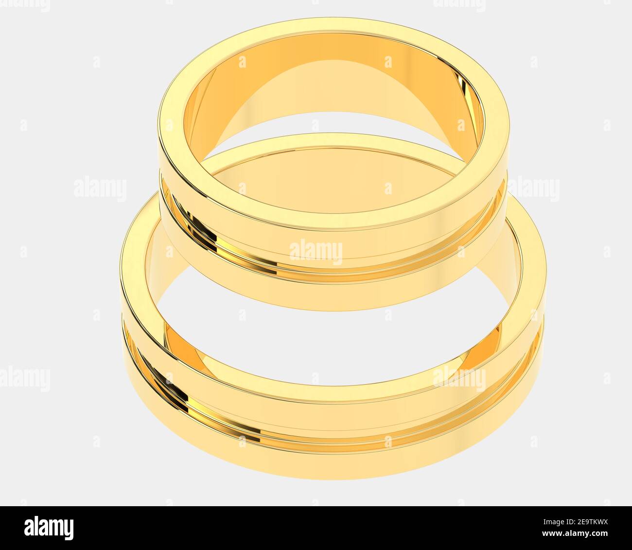 Gold ring isolated on white background. 3d rendering - illustration ...