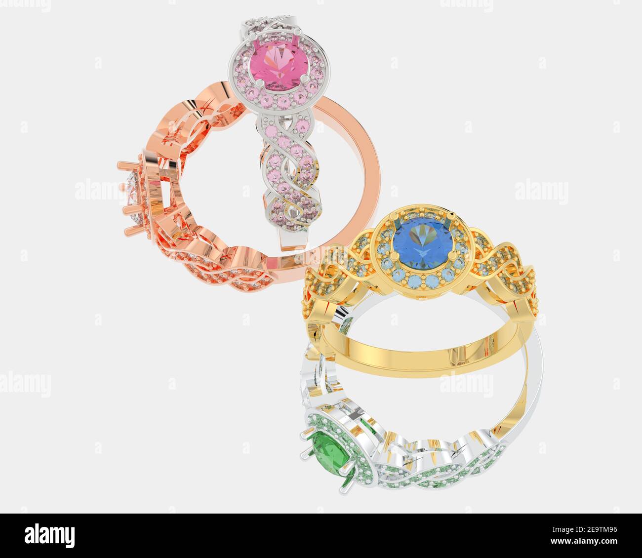 Gold ring isolated on white background. 3d rendering - illustration ...