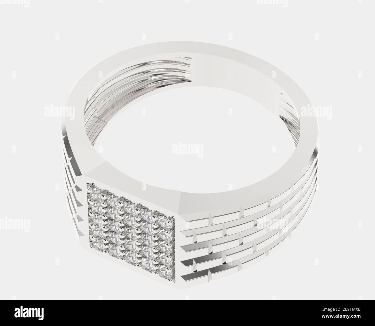 Diamond ring studio shot. 3d rendering - illustration Stock Photo - Alamy