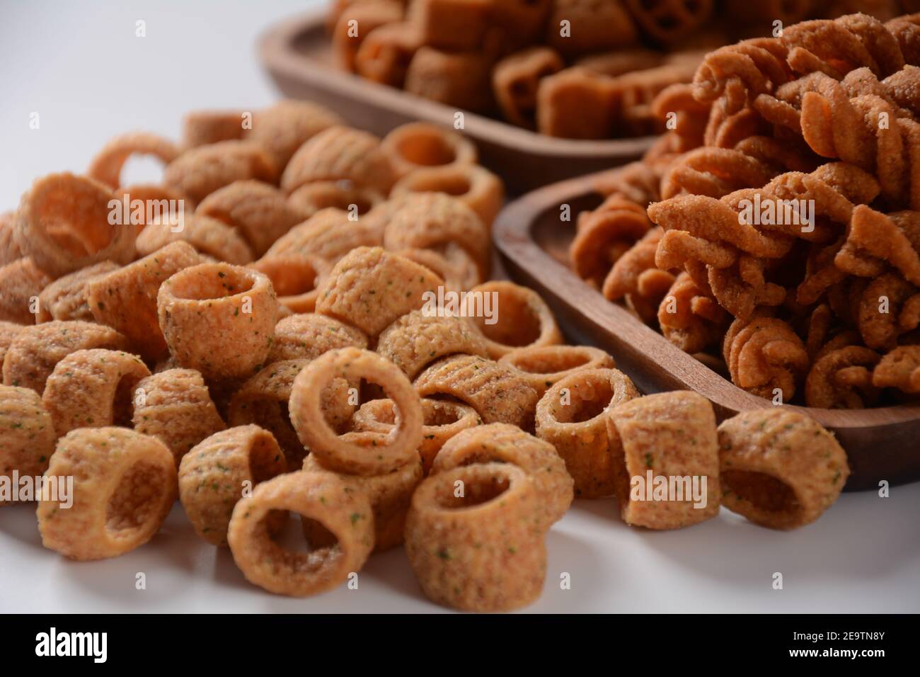 Israeli Bissli - wheat snacks with different flavors and shapes Stock ...