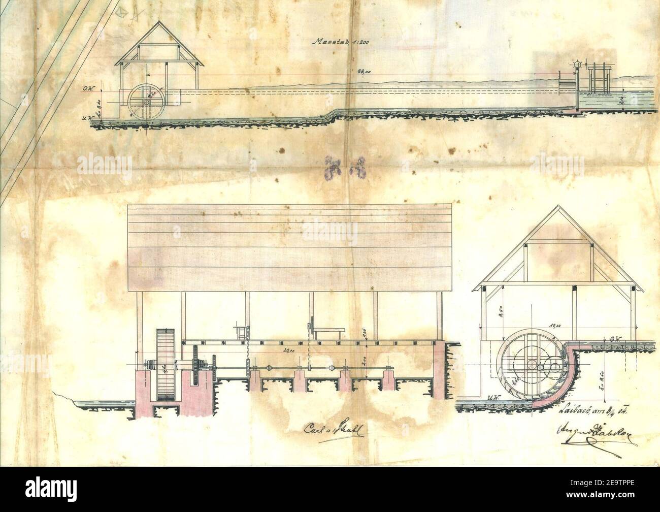 Nacrt strahlove vodne naprave czal enota v skofji loki Stock Photo - Alamy