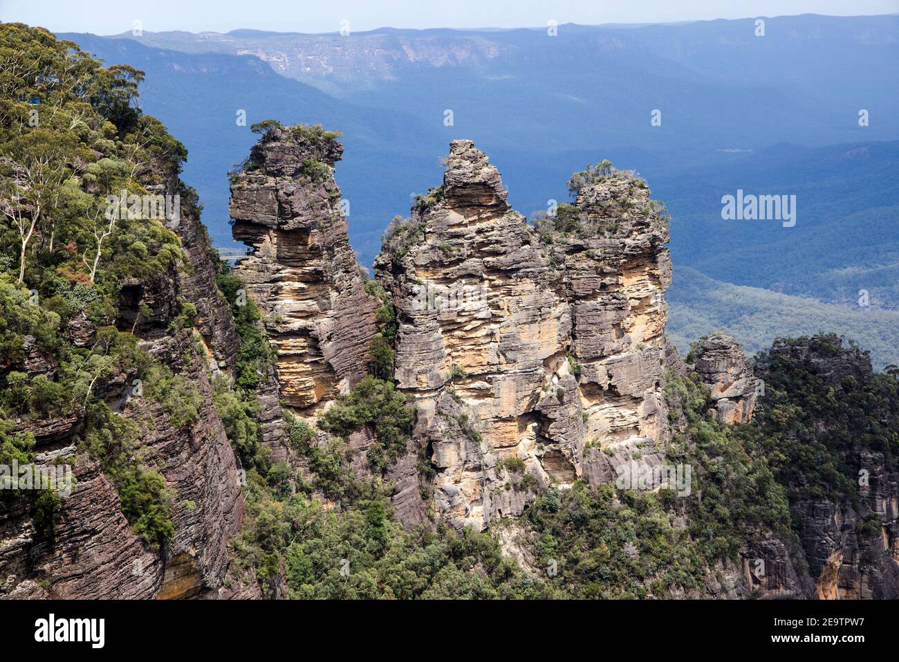 Three Sisters rock formations, Katoomba NSW Australia Stock Photo - Alamy