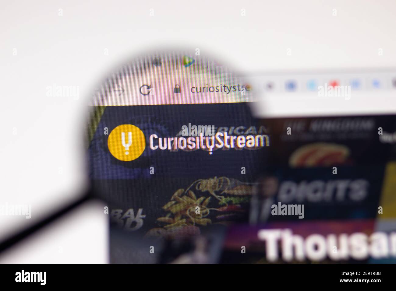 Los Angeles, USA - 1 February 2021: CuriosityStream website page ...