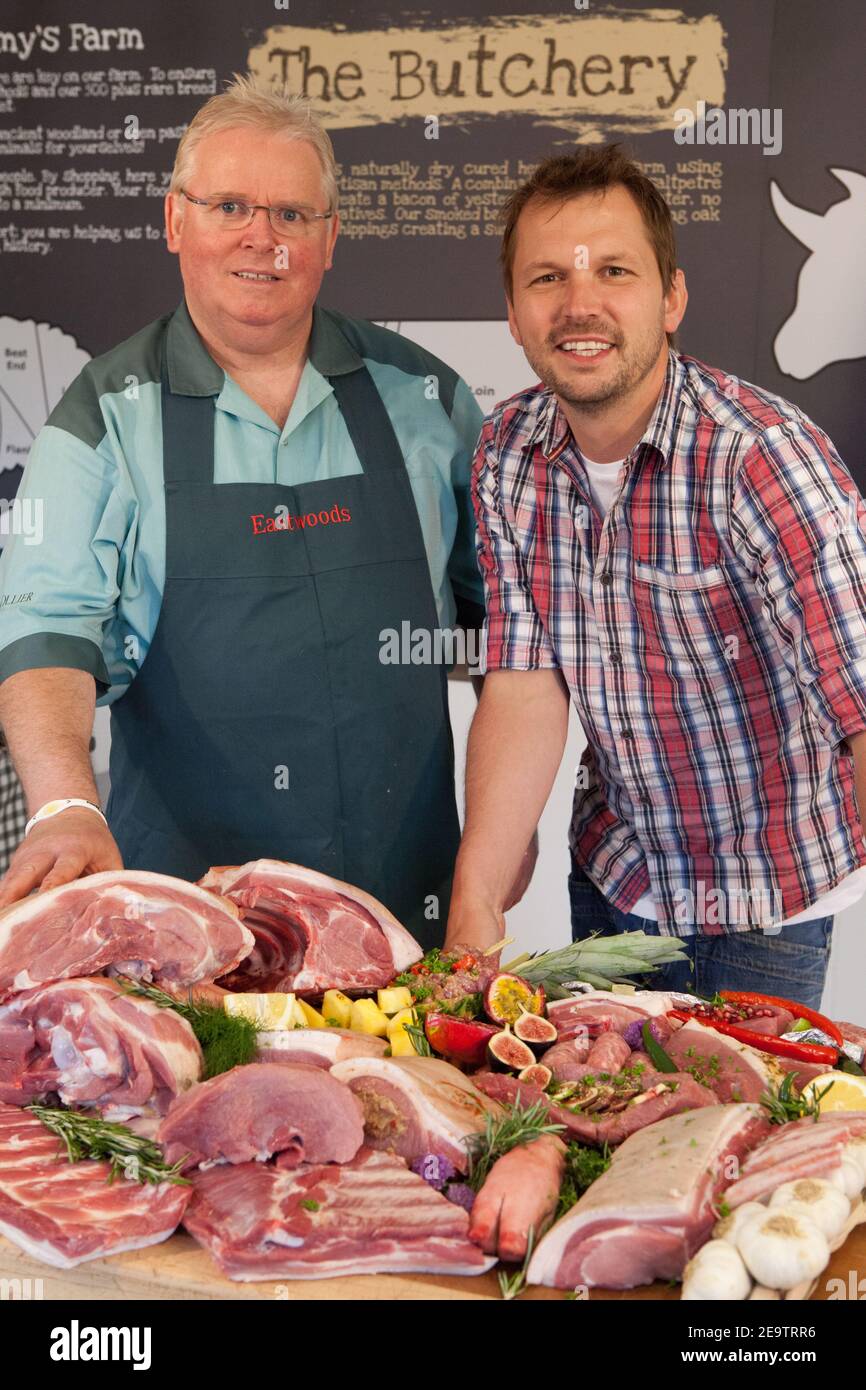 Jimmy doherty in butchers with pork products hi-res stock photography ...