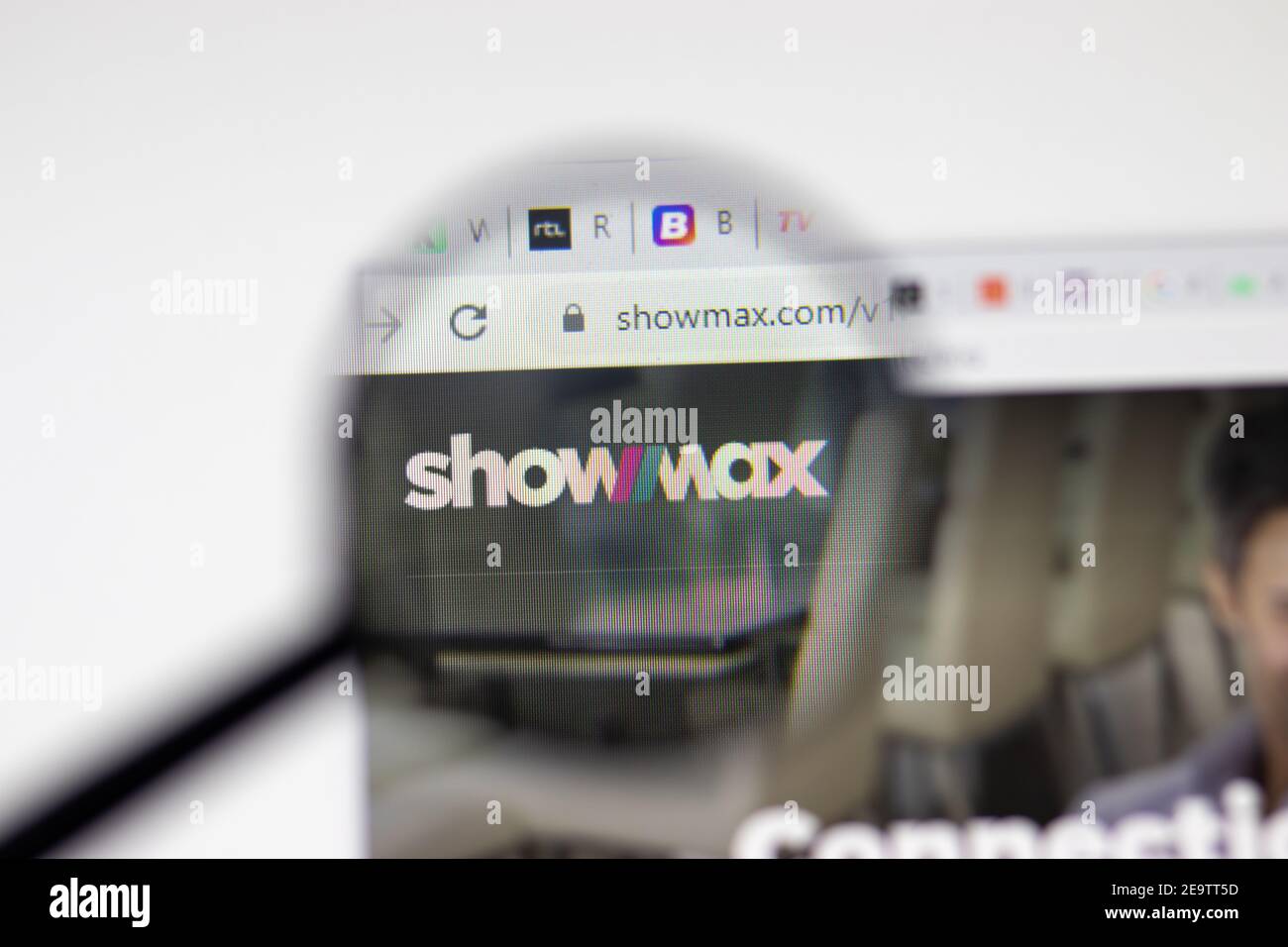 Los Angeles, USA - 1 February 2021: Showmax website page. Showmax.com ...