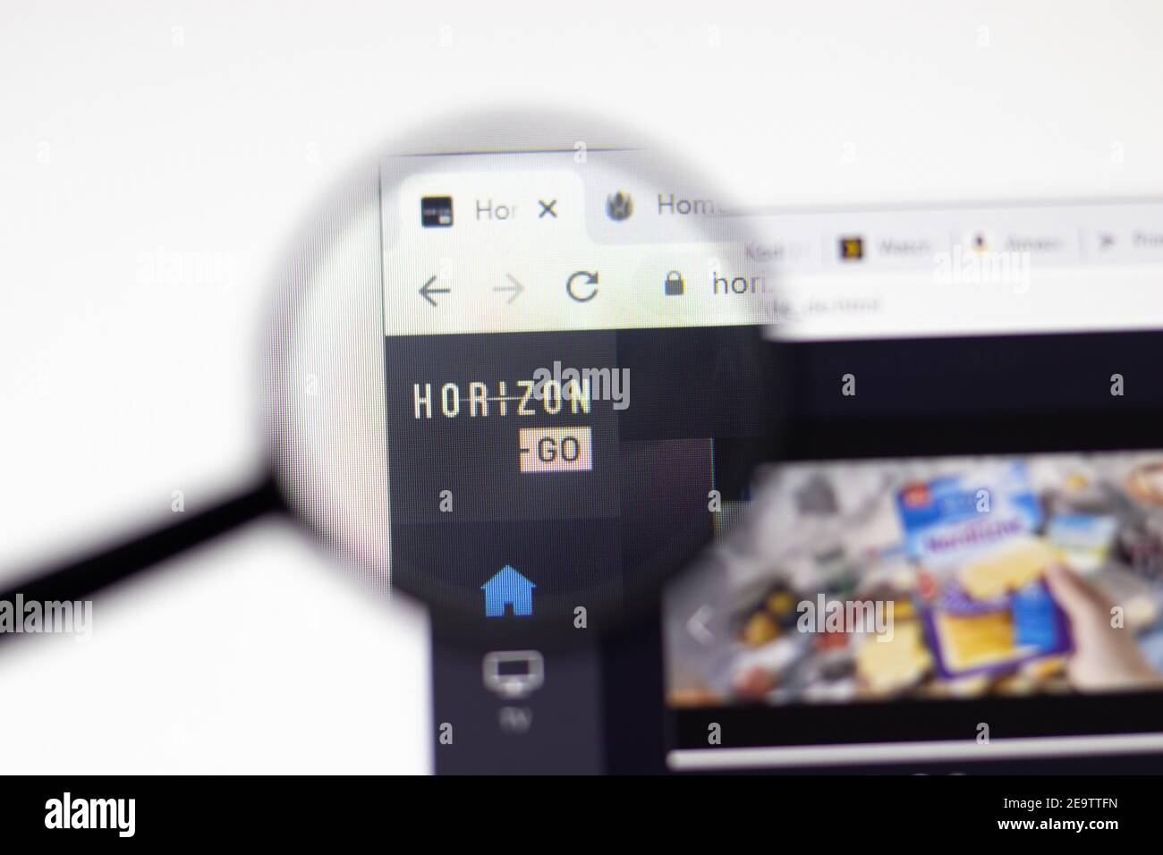 Los Angeles, USA - 1 February 2021: Horizon go website page. Horizon.tv ...