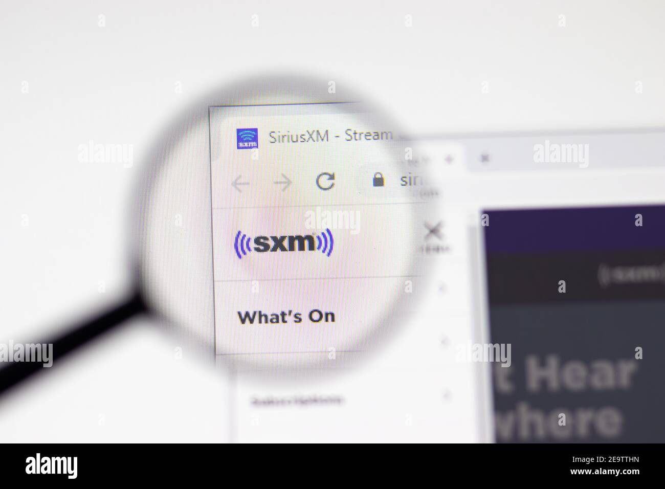 Los Angeles, USA - 1 February 2021: SiriusXM Satellite Radio website ...