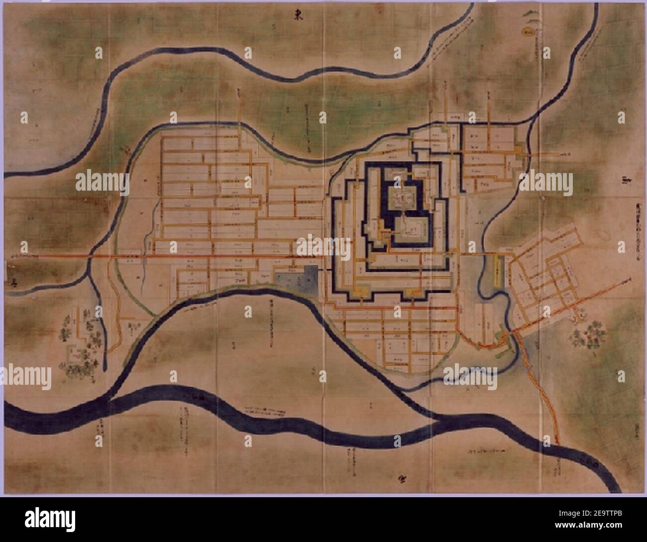 Nagaoka map 1644 National Archives of Japan Stock Photo - Alamy