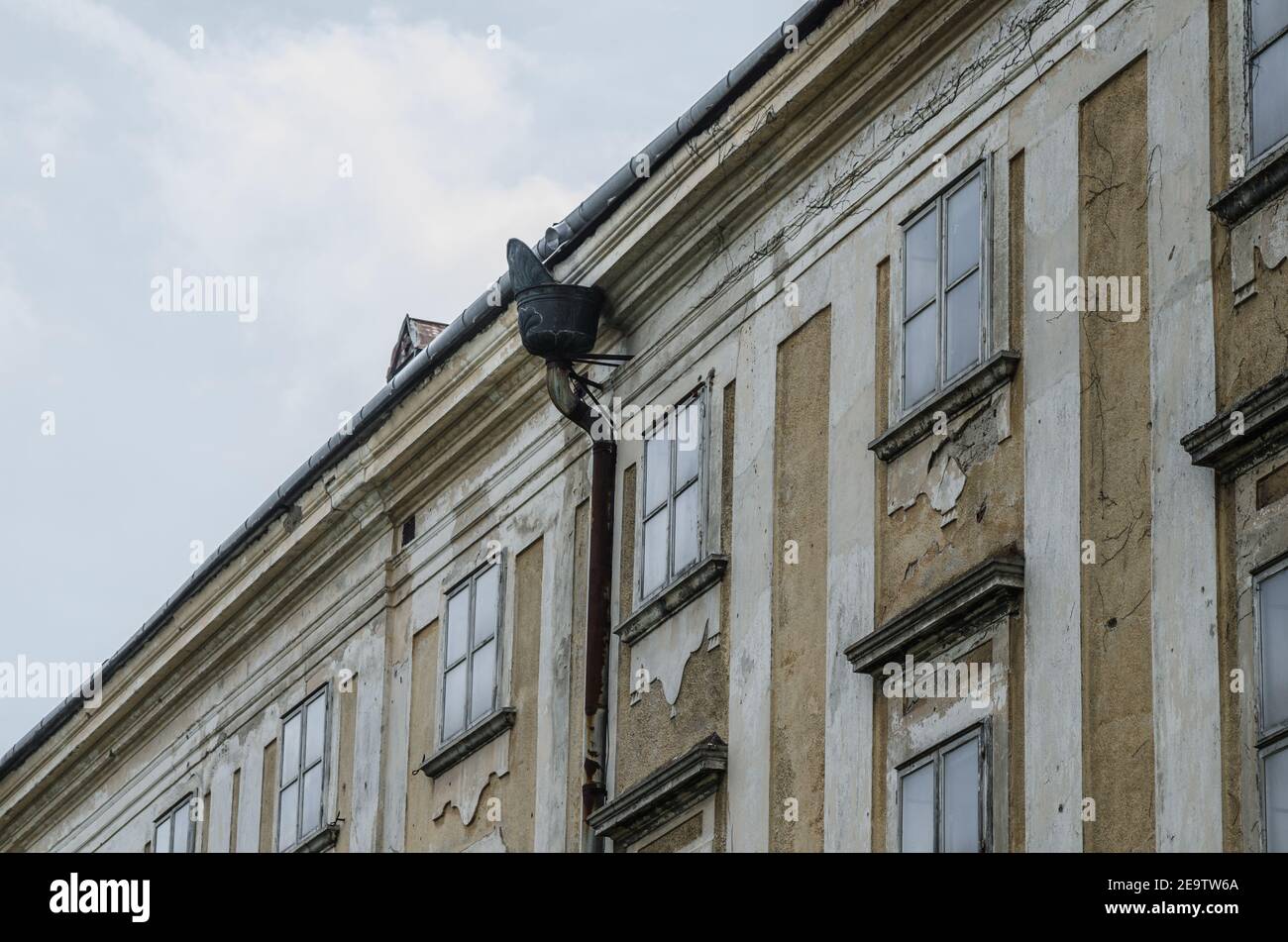 old gutter of castle building Stock Photo - Alamy