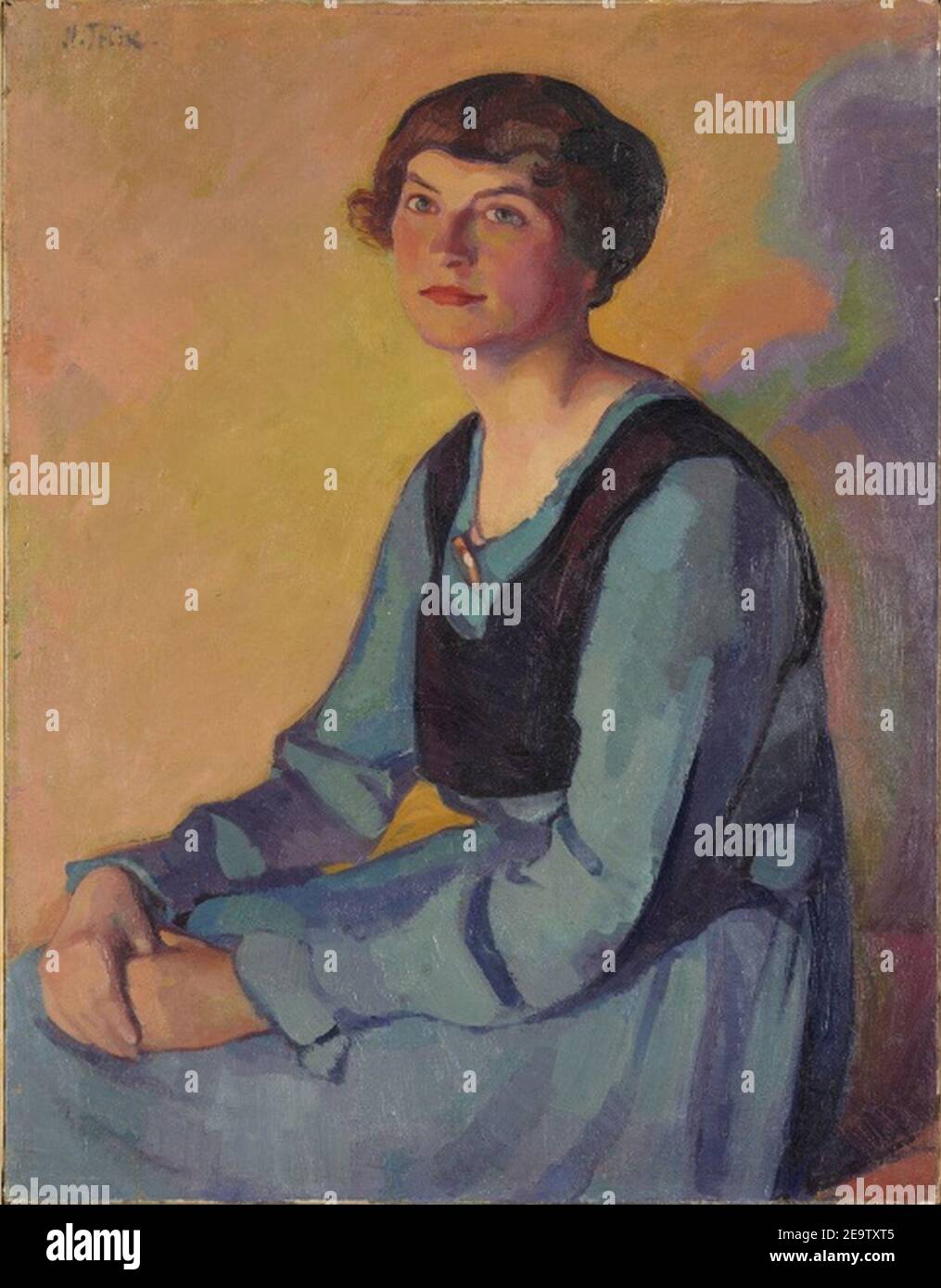 Naise portree sinises, Nikolai Triik Stock Photo - Alamy