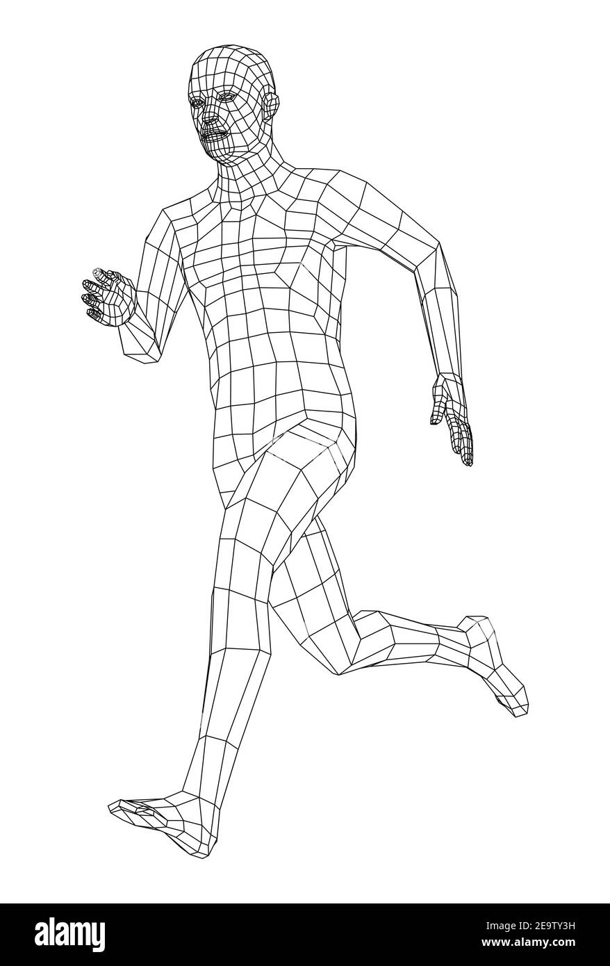 Wireframe running man. Vector Stock Vector Image & Art - Alamy