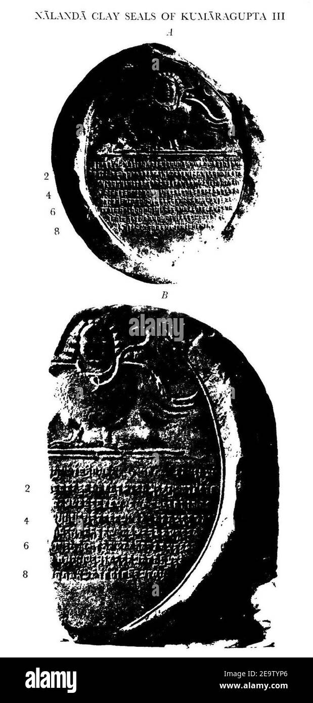 Nalanda clay seal of Kumaragupta III Stock Photo - Alamy