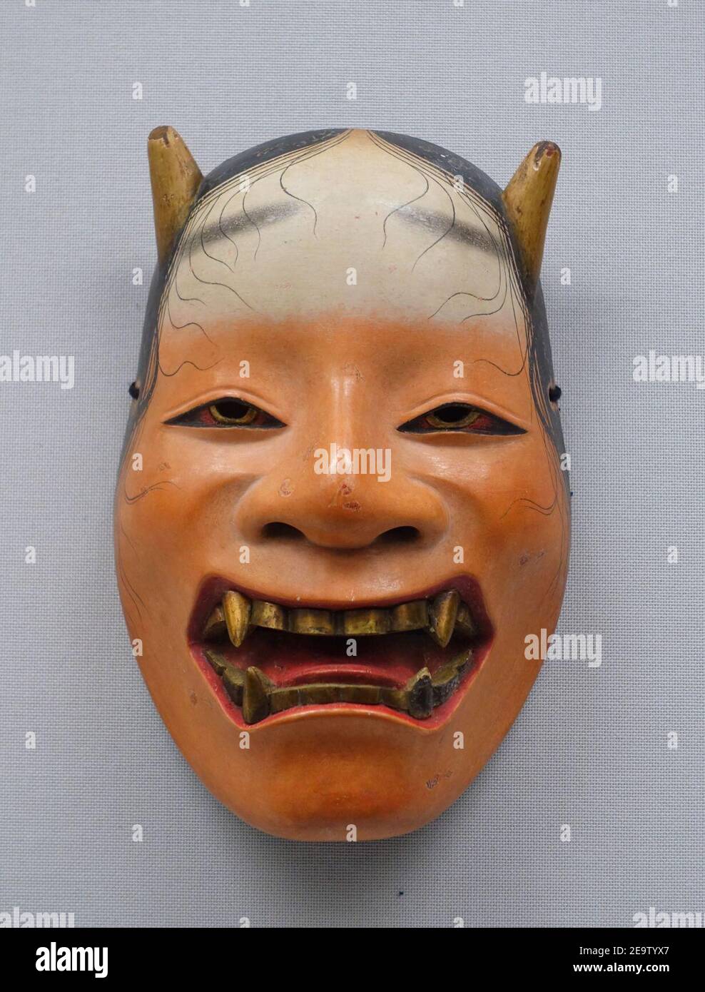 Namanari type noh mask, Edo period, 1700s-1800s AD, wood, polychromy ...