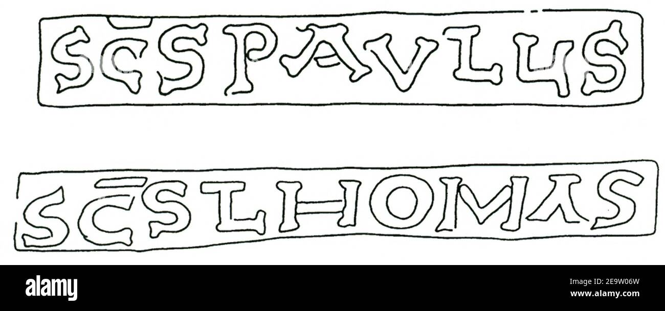 Names of St Paulus and St Thomas on the Holy Crown, with the special ...