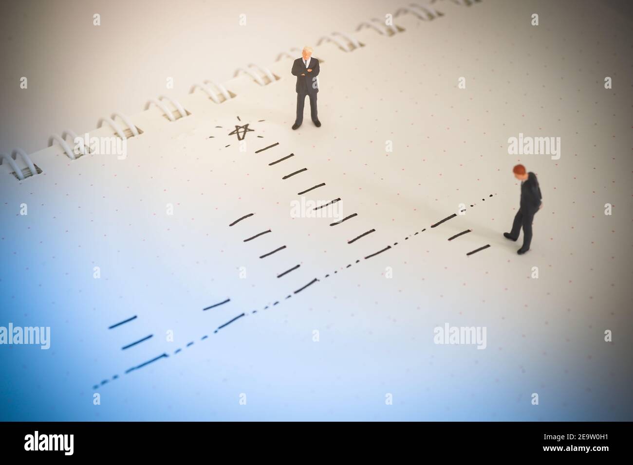 Business Decision Concept Businessman Thinking With Promote Chart
