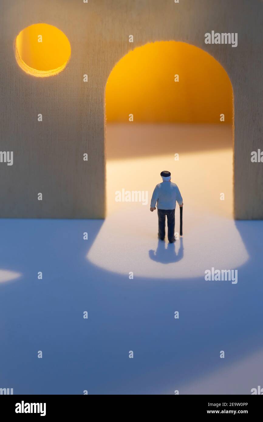 Old man alone in the house concept Stock Photo - Alamy