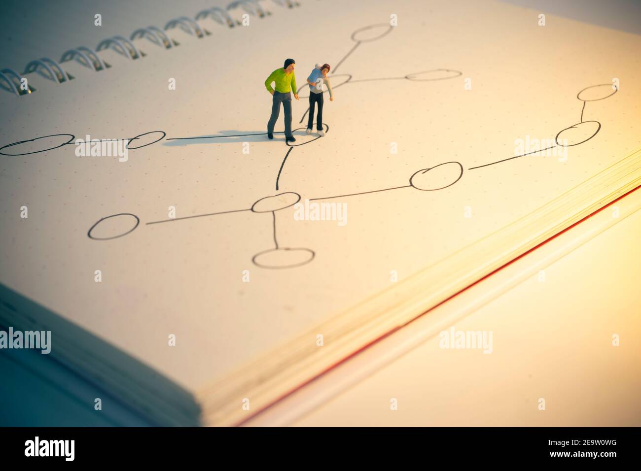Family planning concept. Parent and baby with doodle planning path ...