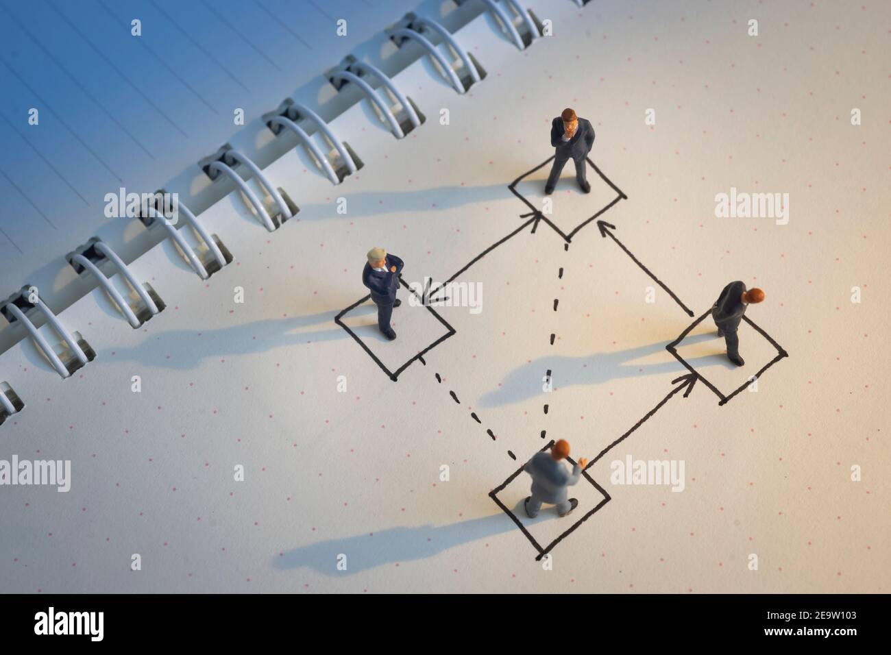 Business decision concept. Businessman thinking with doodle drawing ...