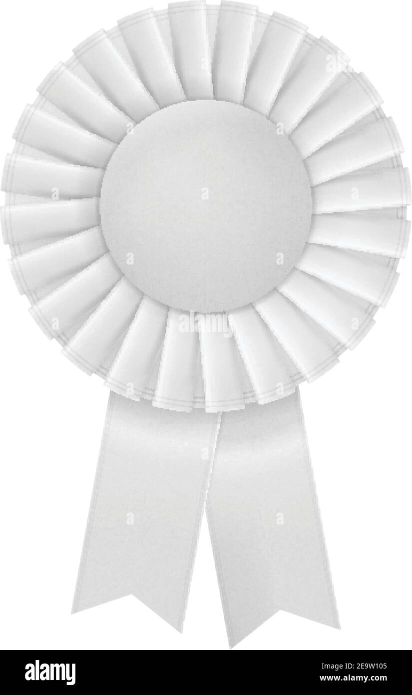 A white third place prize ribbon. Vector illustration Stock Vector ...