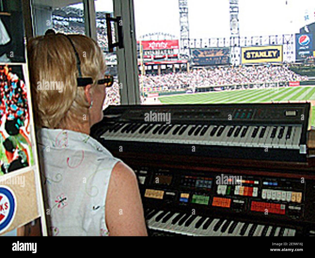 Nancy Faust in Cellular Field organ booth 2010-09-27 1 Stock Photo - Alamy