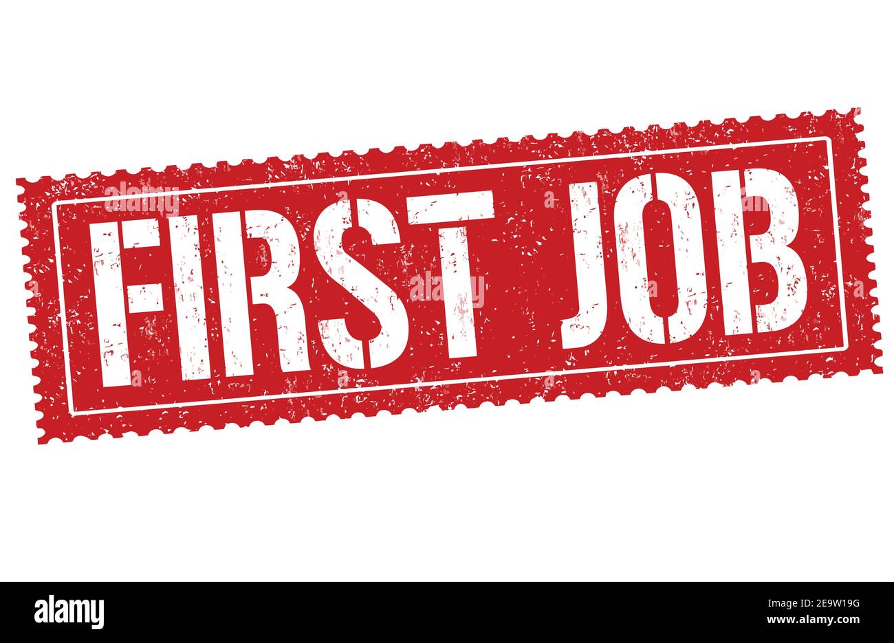 First job grunge rubber stamp on white background, vector illustration ...