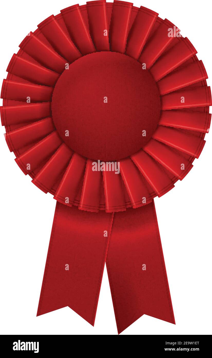 A red second place prize ribbon. Vector illustration Stock Vector Image ...