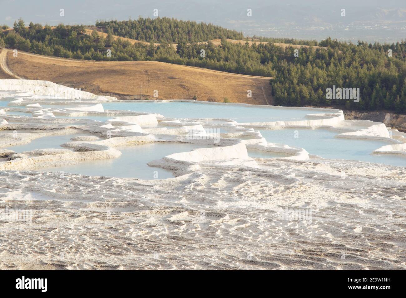 Natural travertine pools in Pamukkale. Pamukkale, Turkey Stock Photo ...