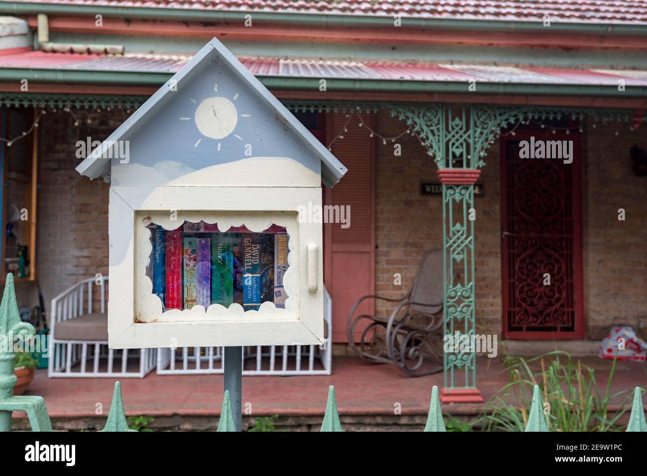 A mini street library in the inner city suburb of Newtown, Sydney, New ...