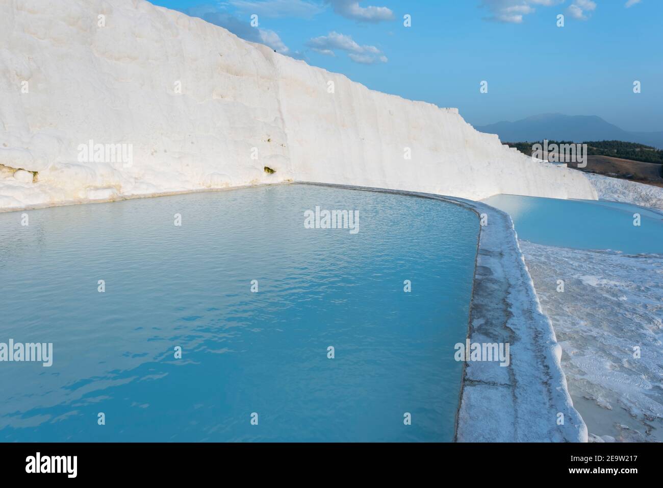 Natural travertine pools in Pamukkale. Pamukkale, Turkey Stock Photo ...