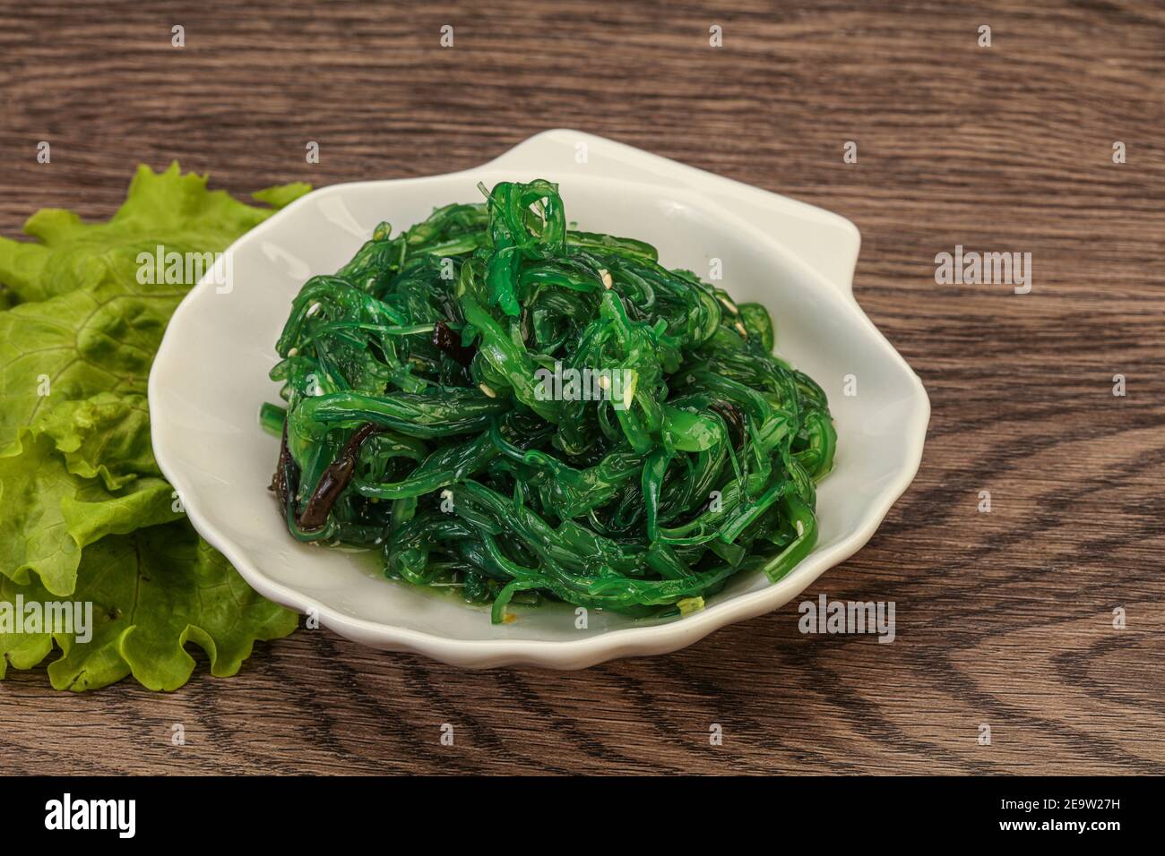 Green Chuka Seaweed Salad Isolated on White Background Top View. Wakame ...