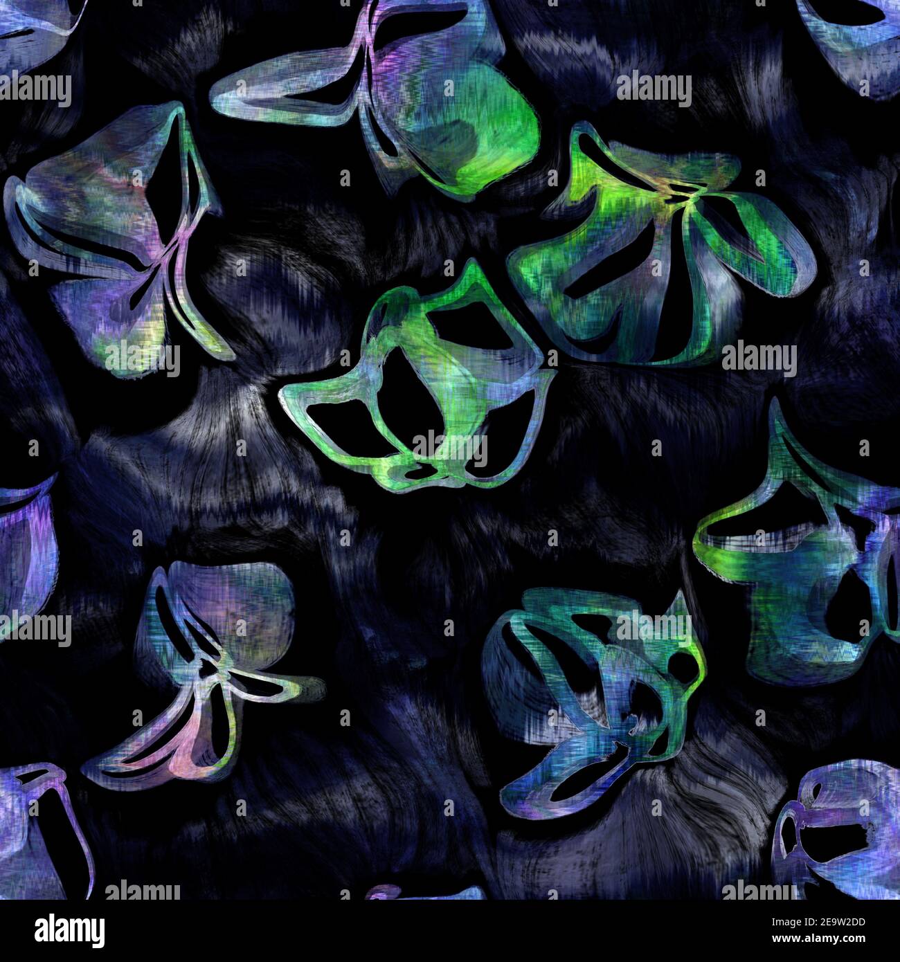 Seamless abstract color blobs with floral overlay Stock Photo - Alamy