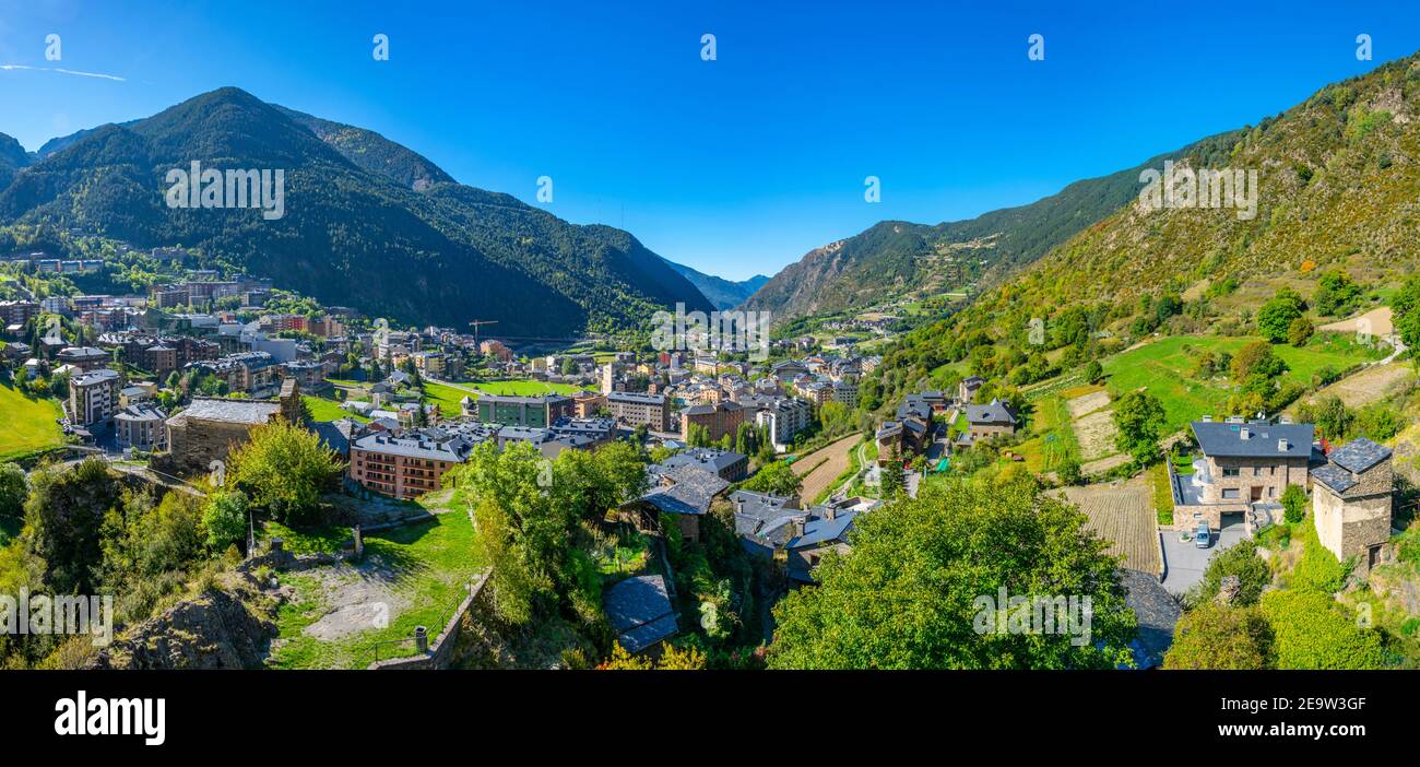 Aerial view of Encamp, Andorra Stock Photo - Alamy