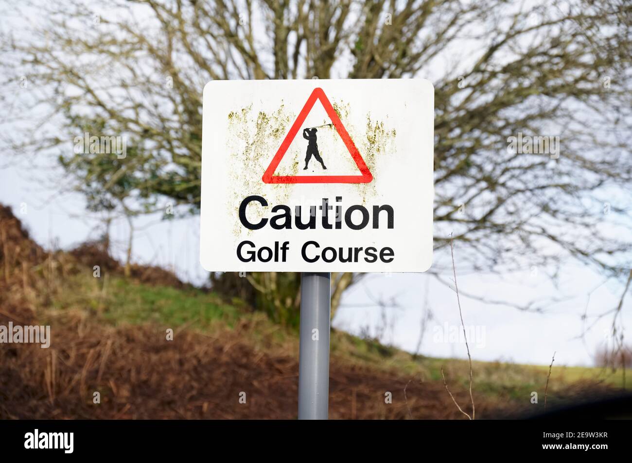 Beware of Golf Balls Sign Caution and Warning Danger Stock Photo - Alamy