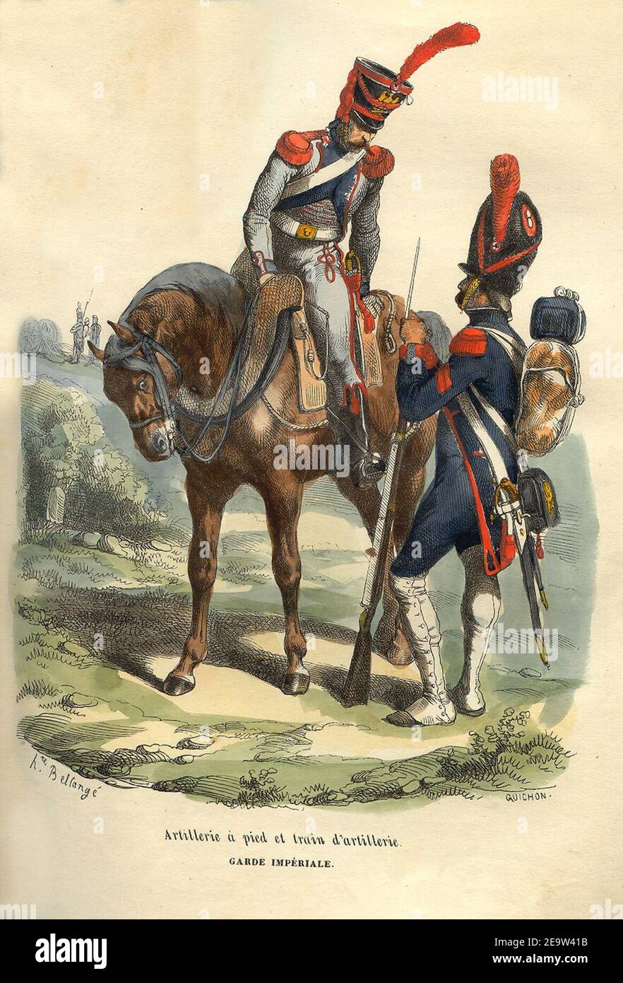 Napoleon Guard Artillery train and Foot artillerist by Bellange Stock ...