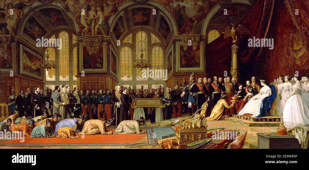 Napoleon III receiving the Siamese embassy Stock Photo - Alamy