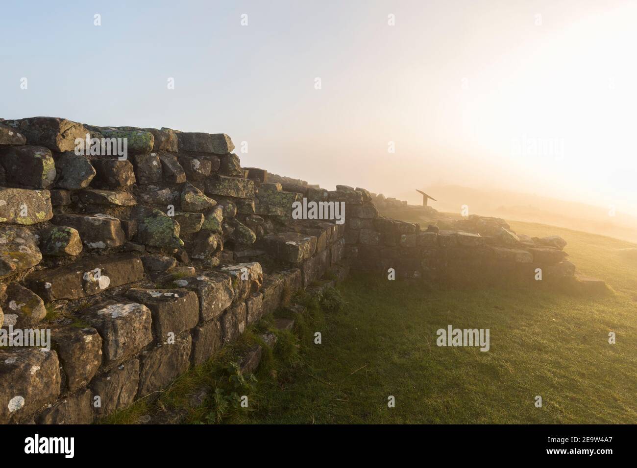 Early morning mist at Turret 45A, Walltown Crags, Hadrian's Wall ...