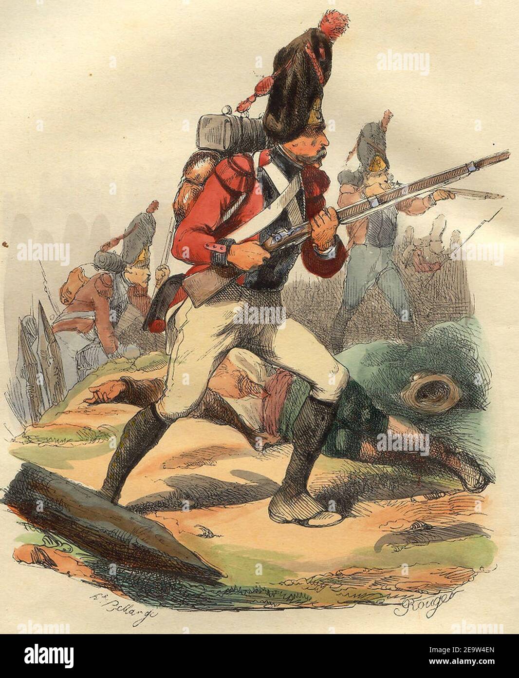 Napoleon Swiss Grenadier in 1812 by Bellange (cropped Stock Photo - Alamy