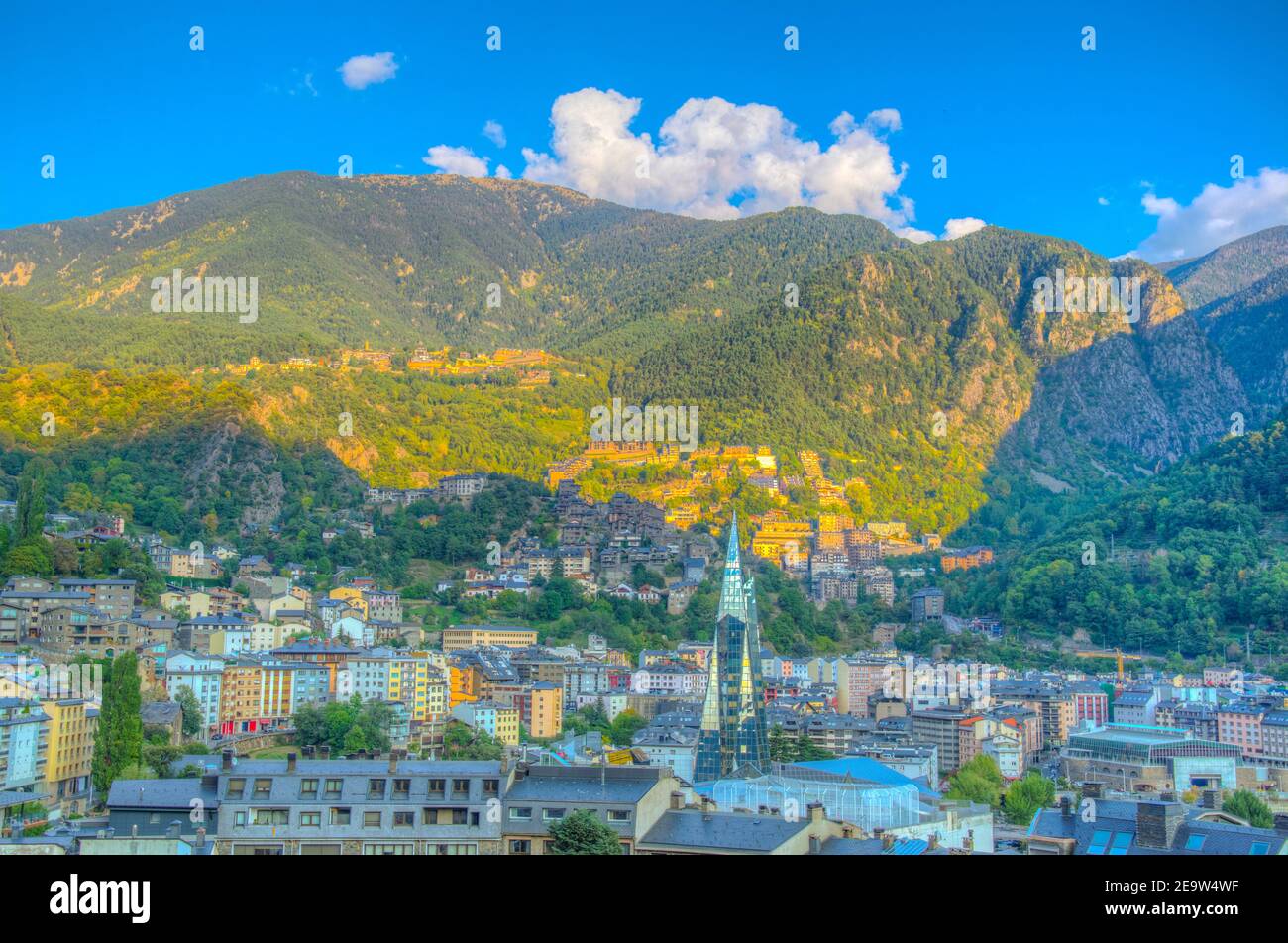 Aerial view of Andorra la Vella Stock Photo - Alamy