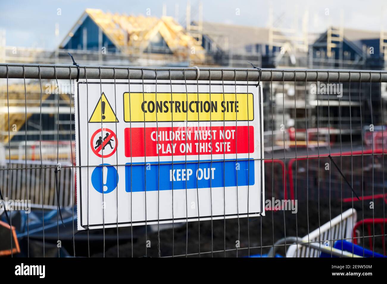 Construction site health and safety message rules sign board signage on ...