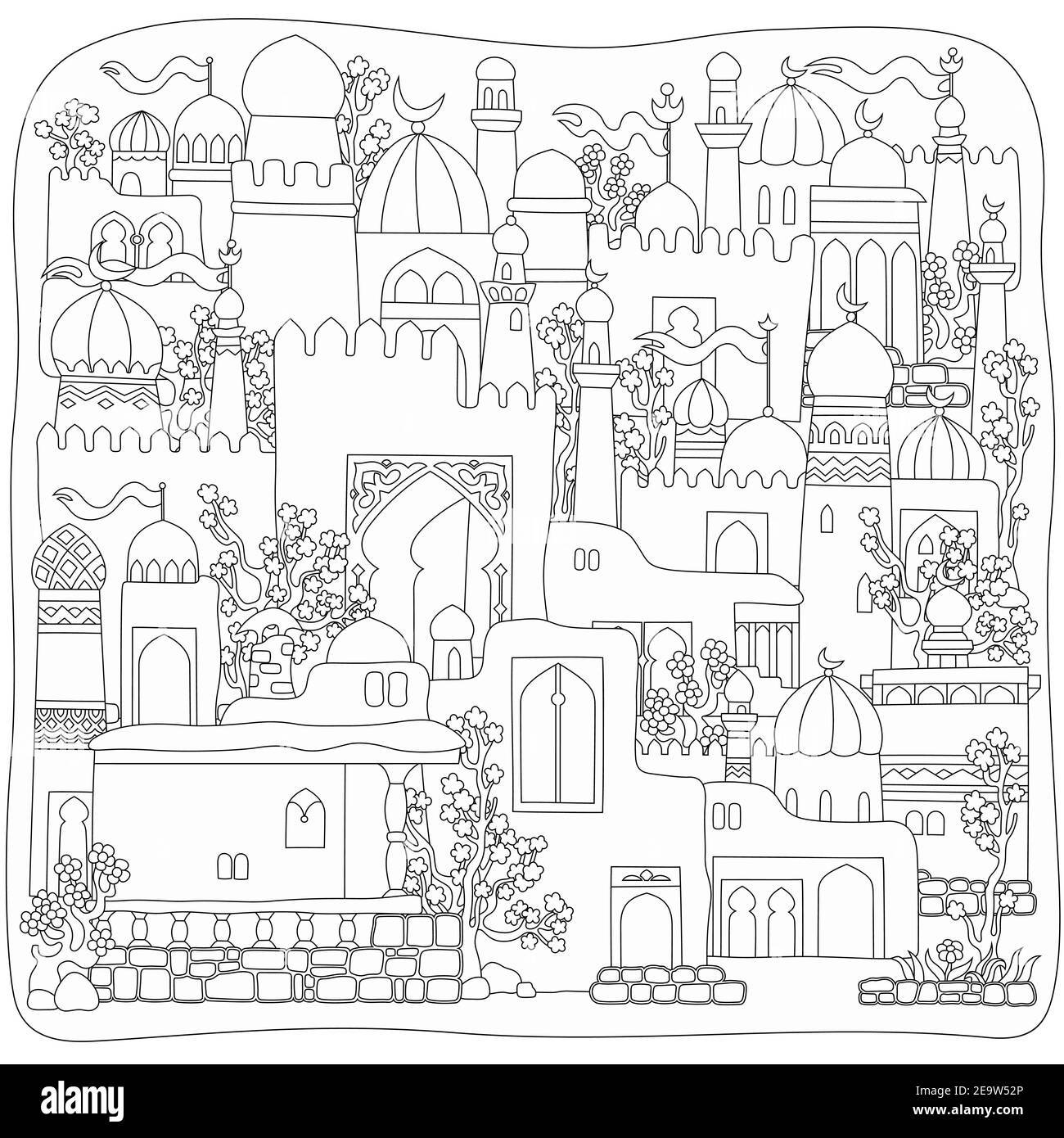 Vector east cartoon buildings Stock Vector Image & Art - Alamy