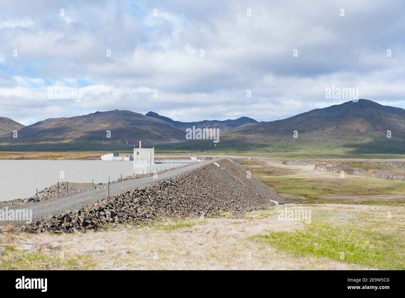Ufsarlon water reservoir and dam, part of Karahnjukar hydroelectric ...
