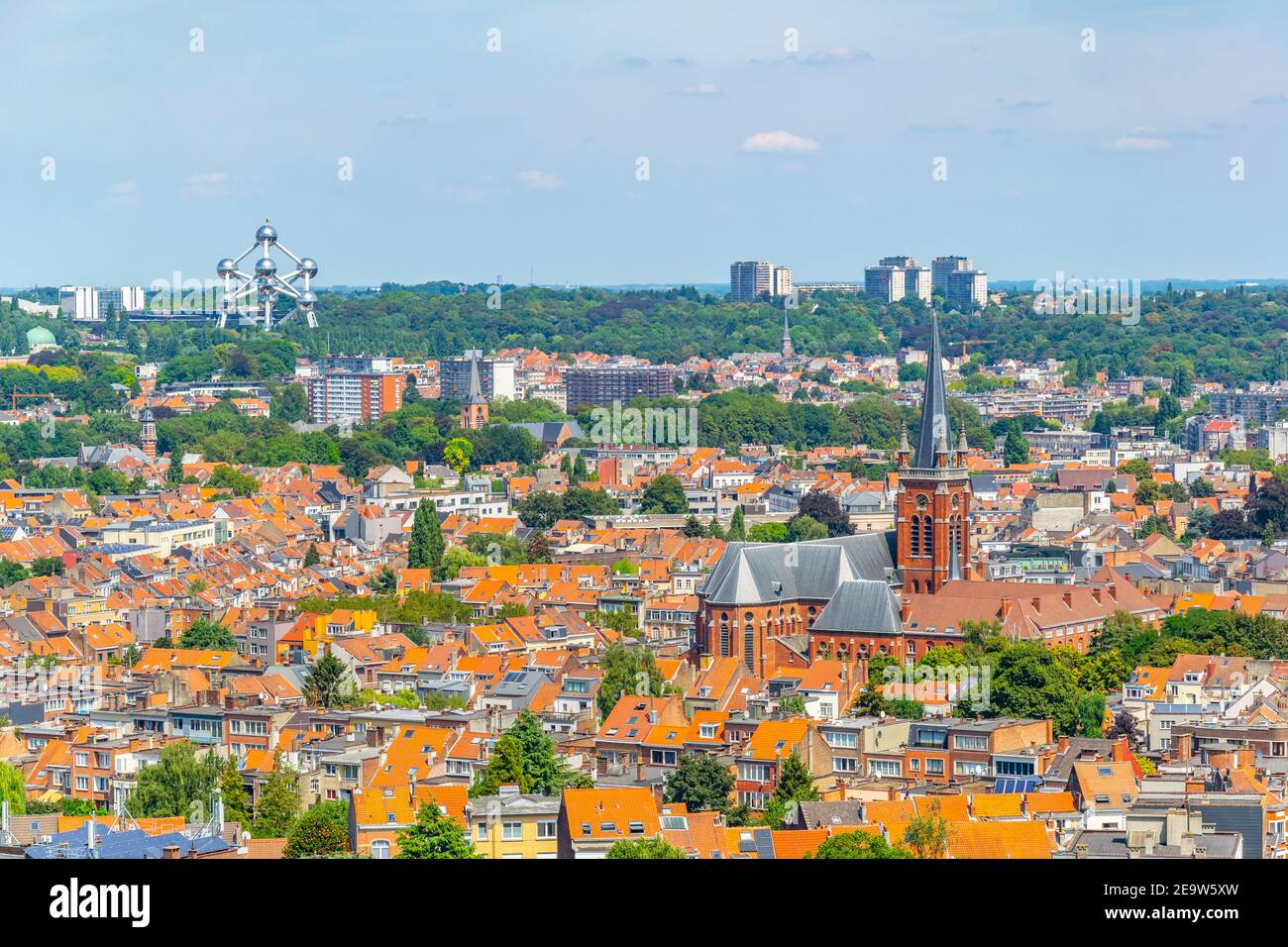 Aerial view of Brussels from Koekelberg basilica in Belgium Stock Photo ...